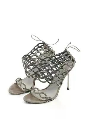 SERGIO ROSSI Crystal-embellished Ankle-strap Sandals
