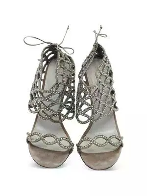 SERGIO ROSSI Crystal-embellished Ankle-strap Sandals