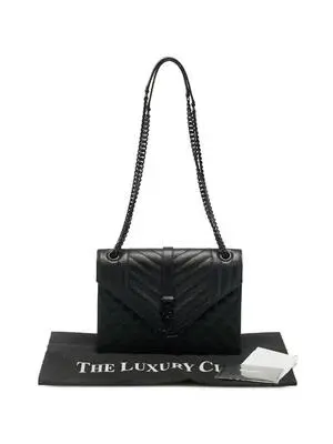 Saint Laurent 2017 Envelope Matelassé Leather Shoulder Bag