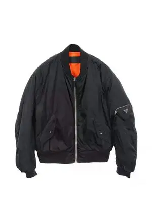 Prada Re-nylon Logo Plate Bomber Jacket
