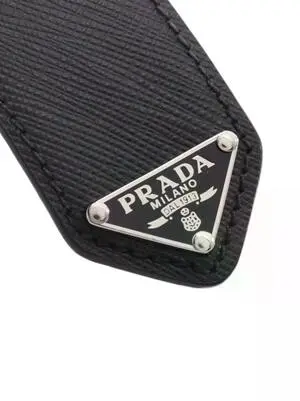 Prada Saffiano Leather Belt With Enamel Triangle Logo