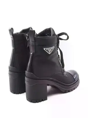 Prada Re-nylon Triangle-logo Block Heel Boots