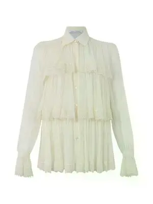 Alberta Ferretti High-neck Silk Blouse - Neutrals