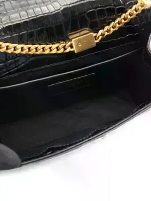 Saint Laurent 2010s Kate Croc-embossed Shoulder Bag