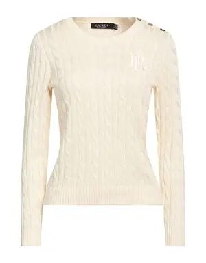 Ralph Lauren Cotton Viscose Cable-knit Crewneck Sweater - Cream