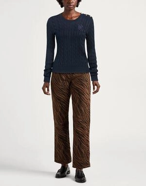 Ralph Lauren Cotton Viscose Cable-knit Crewneck Sweater - Navy
