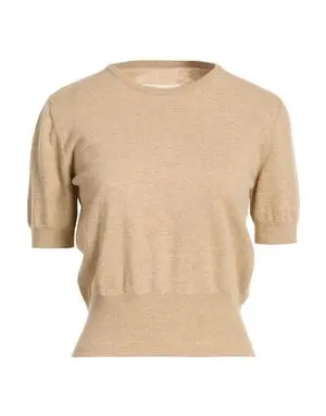 MAISON MARGIELA Virgin Wool Crew Neck Short Sleeve Sweater - Beige