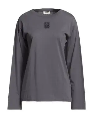 Sandro Long Sleeve Cotton T-shirt - Grey