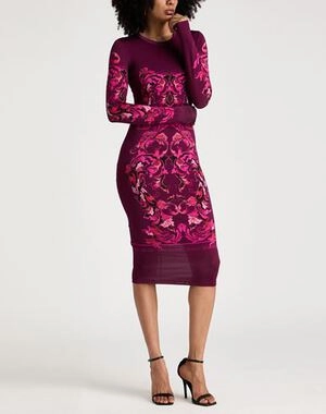 Versace Bodycon Midi Dress With Signature Print