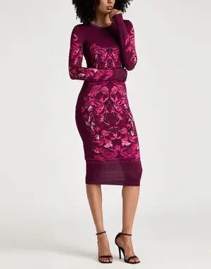 Versace Bodycon Midi Dress With Signature Print