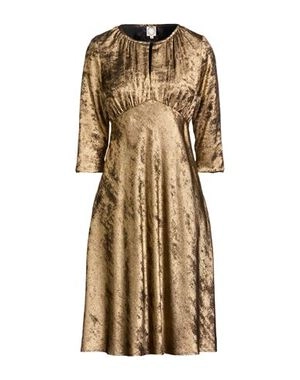 INES DE LA FRESSANGE PARIS Midi Dress Size Polyester - Gold