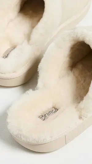 BRUNCH Essential Suede Shearling Slippers