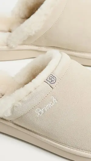 BRUNCH Essential Suede Shearling Slippers