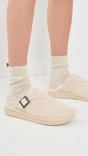 BRUNCH Amour Suede Shearling Slippers