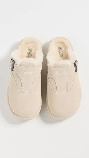 BRUNCH Amour Suede Shearling Slippers