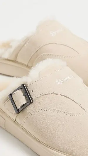 BRUNCH Amour Suede Shearling Slippers