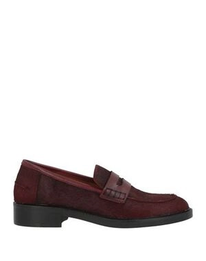 EMANUELLE VEE Loafers Burgundy Size Leather - Red