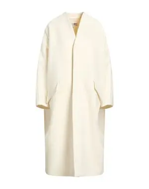 MAISON MARGIELA Coat Ivory Size Virgin Wool, Polyester