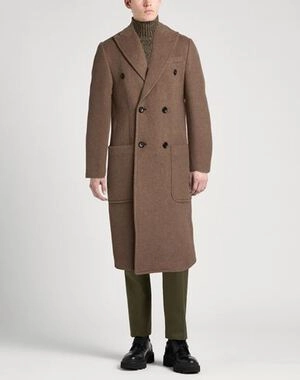 Emporio Armani Coat Taupe Size Wool, Polyamide, Alpaca Wool