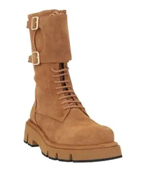 PALOMA BARCELO Leather Combat Boots - Camel