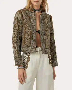 SCARLETT POPPIES Timme Embellished Twill Jacket