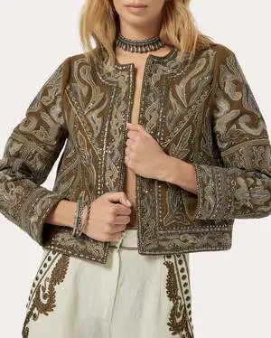 SCARLETT POPPIES Timme Embellished Twill Jacket