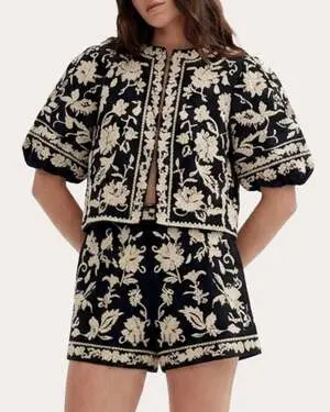 SCARLETT POPPIES A Century Ago Embroidered Floral Jacket