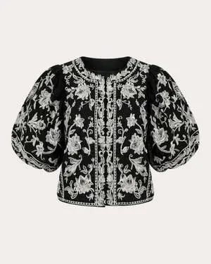 SCARLETT POPPIES A Century Ago Embroidered Floral Jacket