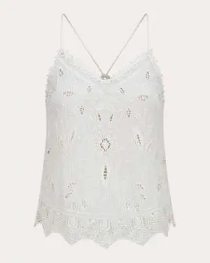 SCARLETT POPPIES Esha Embroidered Crinkled Crepe Tank Top