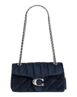 COACH Shoulder Bag Textile Fibers, Leather - Navy