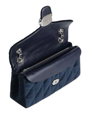 COACH Shoulder Bag Textile Fibers, Leather - Navy
