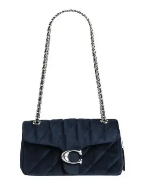 COACH Shoulder Bag Textile Fibers, Leather - Navy