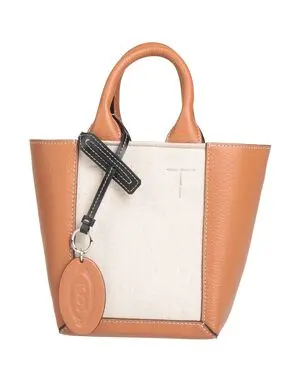 TOD'S Bucket Bag In Tan Leather And Textile Fibers - Brown