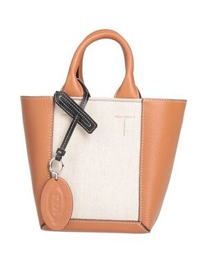 TOD'S Bucket Bag In Leather And Textile Fibers - Tan