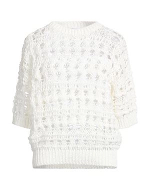 Brunello Cucinelli Sweater Ivory Size Jute, Cotton, Polyamide - White