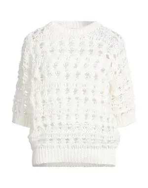 Brunello Cucinelli Ivory Jute, Cotton, And Polyamide Sweater