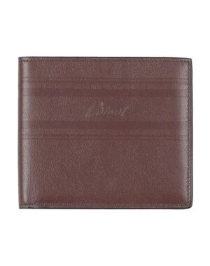 Brioni Wallet Charcoal Leather - Brown