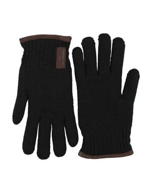 Paul & Shark Gloves Size Virgin Wool, Lambskin - Black