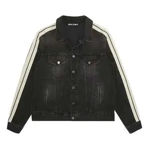 Palm Angels Track Denim Jacket - Black/white