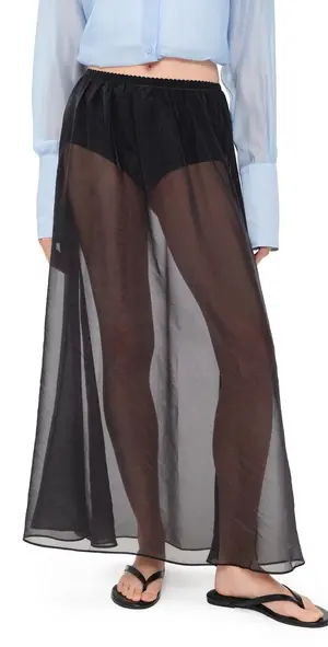 VRG GRL Sheer Midi Skirt - Black