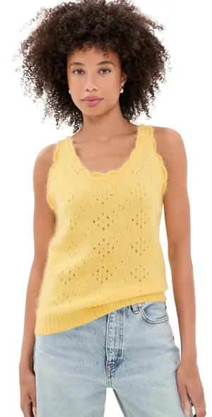 FRAME The Cashmere Blend Airy Tank - Marigold