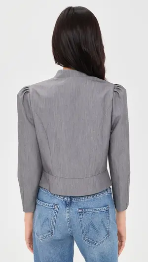 WAYF Kaelani Jacket With Padded Shoulders And Mock Neck