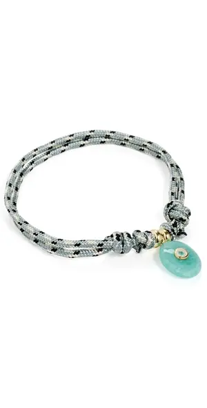 LACEY RYAN Gold Filled Lariat Anklet With White Topaz Charm - Gray
