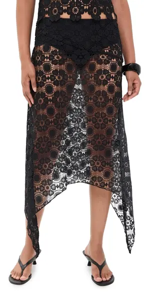 Lioness Lace Midi Skirt - Noir