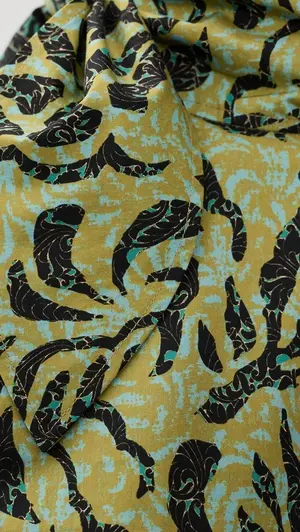 Ulla Johnson Pastel Print" Long Sleeve Cotton Blouse - Chartreuse
