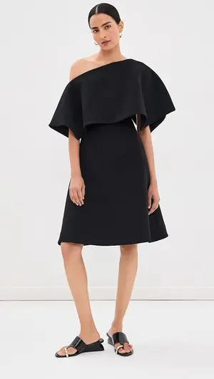 A.W.A.K.E. Mode Big Collar Dress - Black