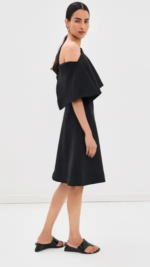 A.W.A.K.E. Mode Big Collar Dress - Black