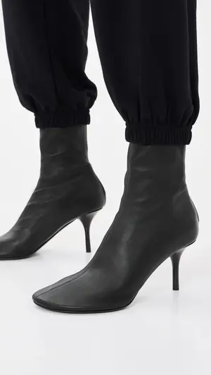 Acne Studios Stretch Leather Ankle Boots - Black