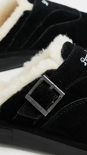 BRUNCH Amour Suede Shearling Slippers