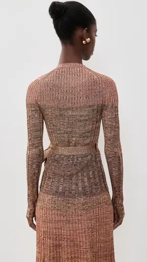 Zimmermann Mouline Rib Sweater Wrap Top